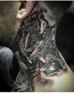 50 gangster side neck tattoos for guys