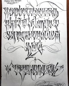 Gangster wicked tattoo lettering