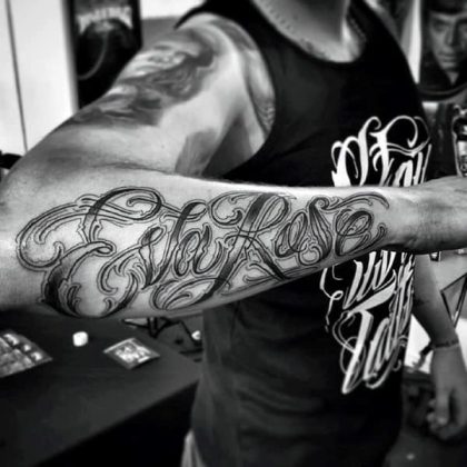 Gangster wicked tattoo lettering