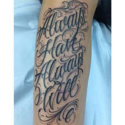Gangster wicked tattoo lettering