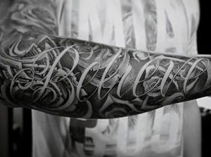 Gangster wicked tattoo lettering
