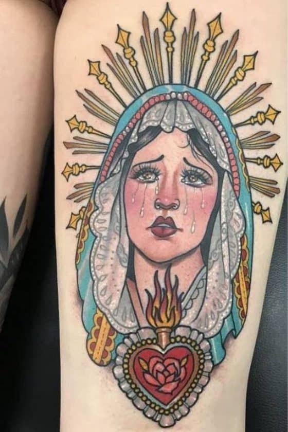 Faithful Expressions: 50+ Virgin Mary Tattoos That Radiate Spiritual Beauty