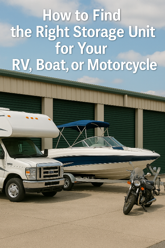 How to Find the Right Storage Unit for Your RV, Boat, or Motorcycle